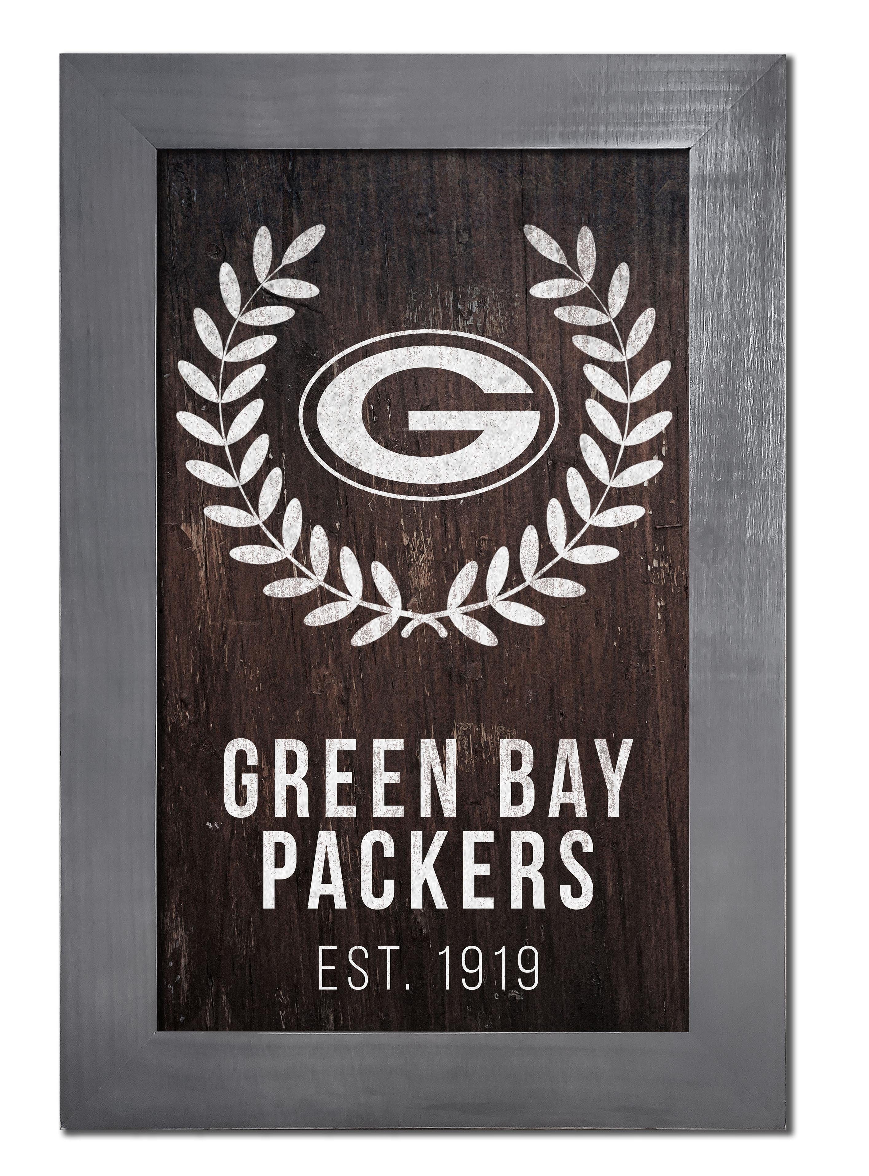 Green Bay Packers Laurel Wreath 11x19 Framed – Fan Creations GA