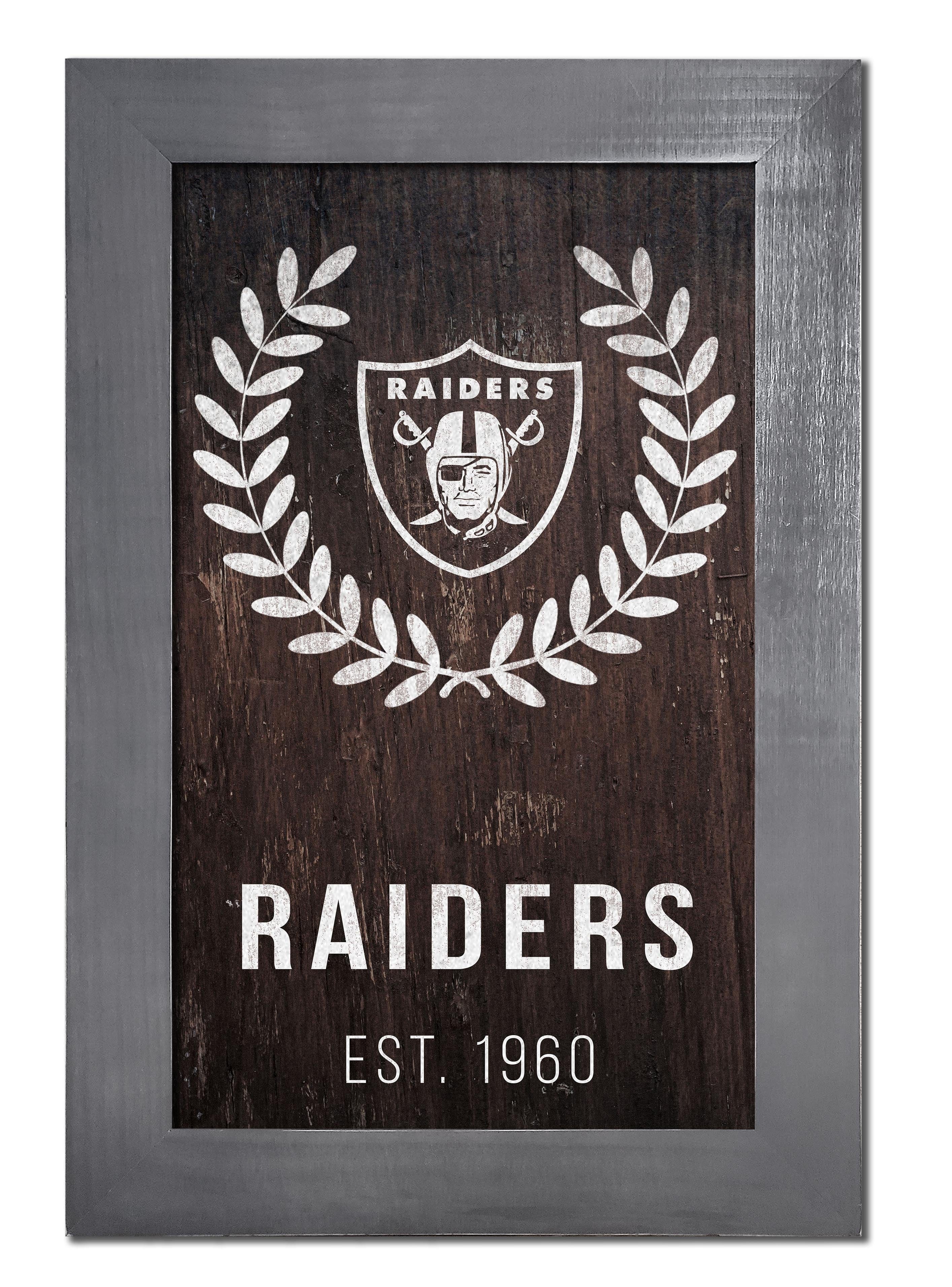 Las Vegas Raiders Laurel Wreath 11x19 Framed – Fan Creations GA