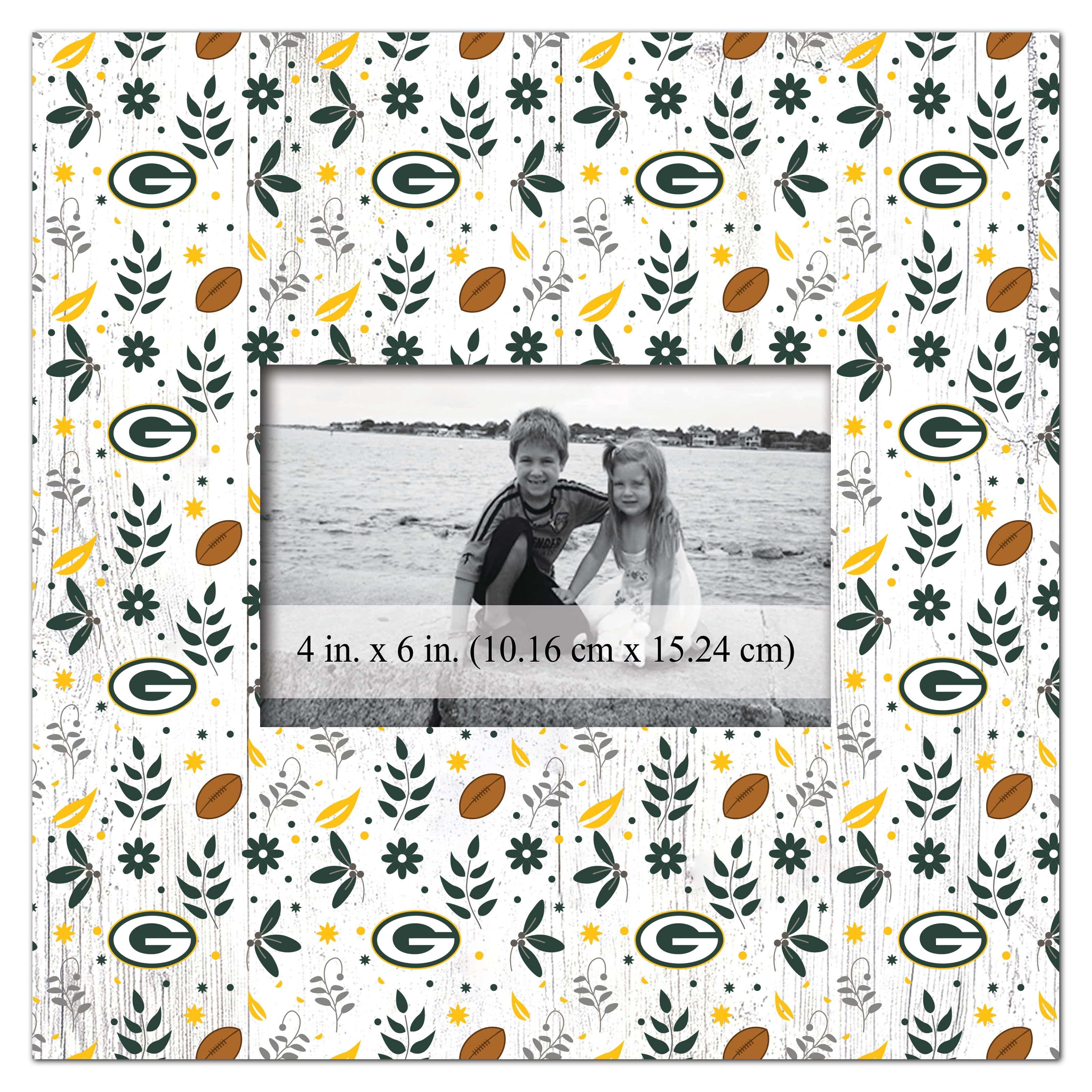 Green Bay Packers Floral Pattern 10x10 Frame – Fan Creations GA