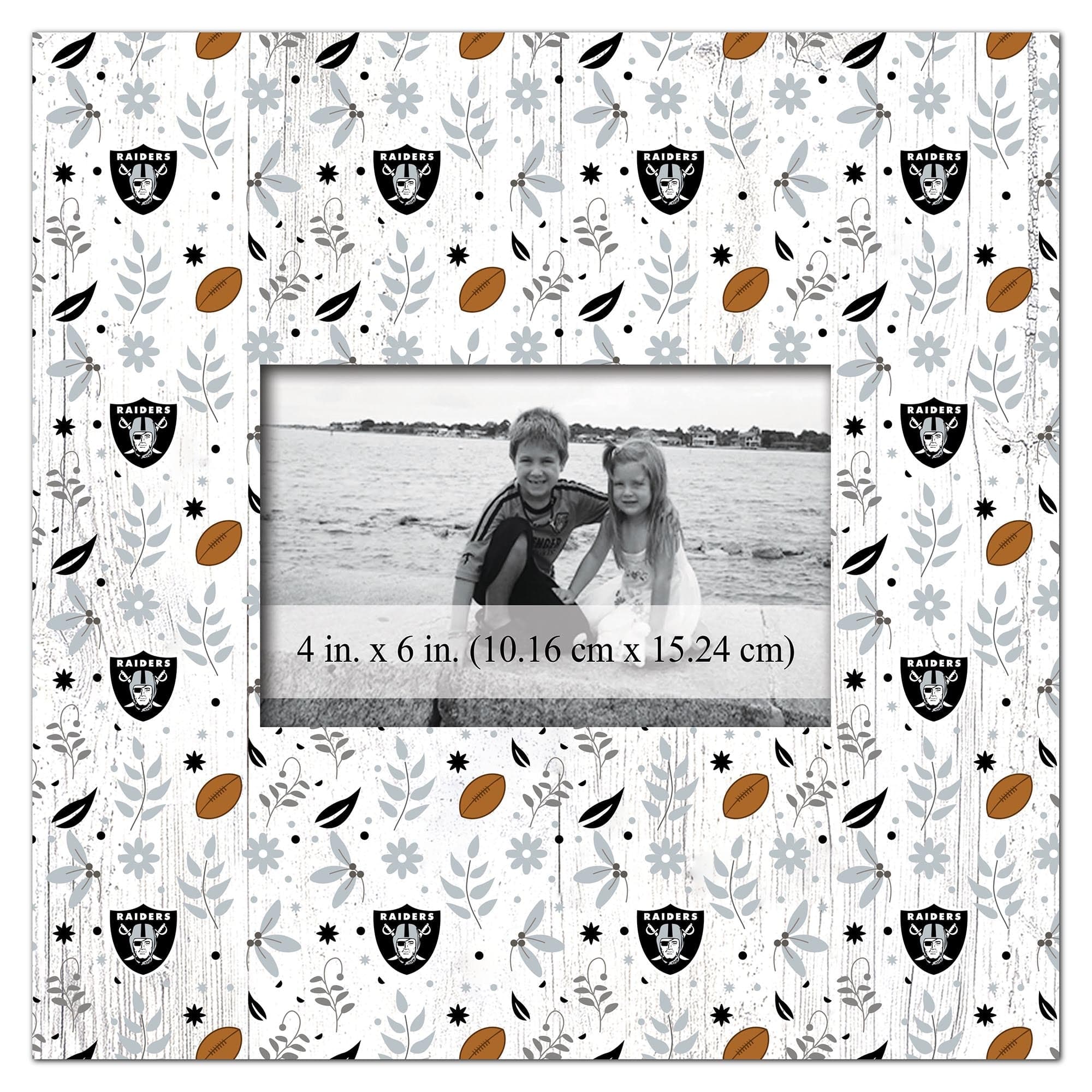 Las Vegas Raiders Floral Pattern 10x10 Frame – Fan Creations GA