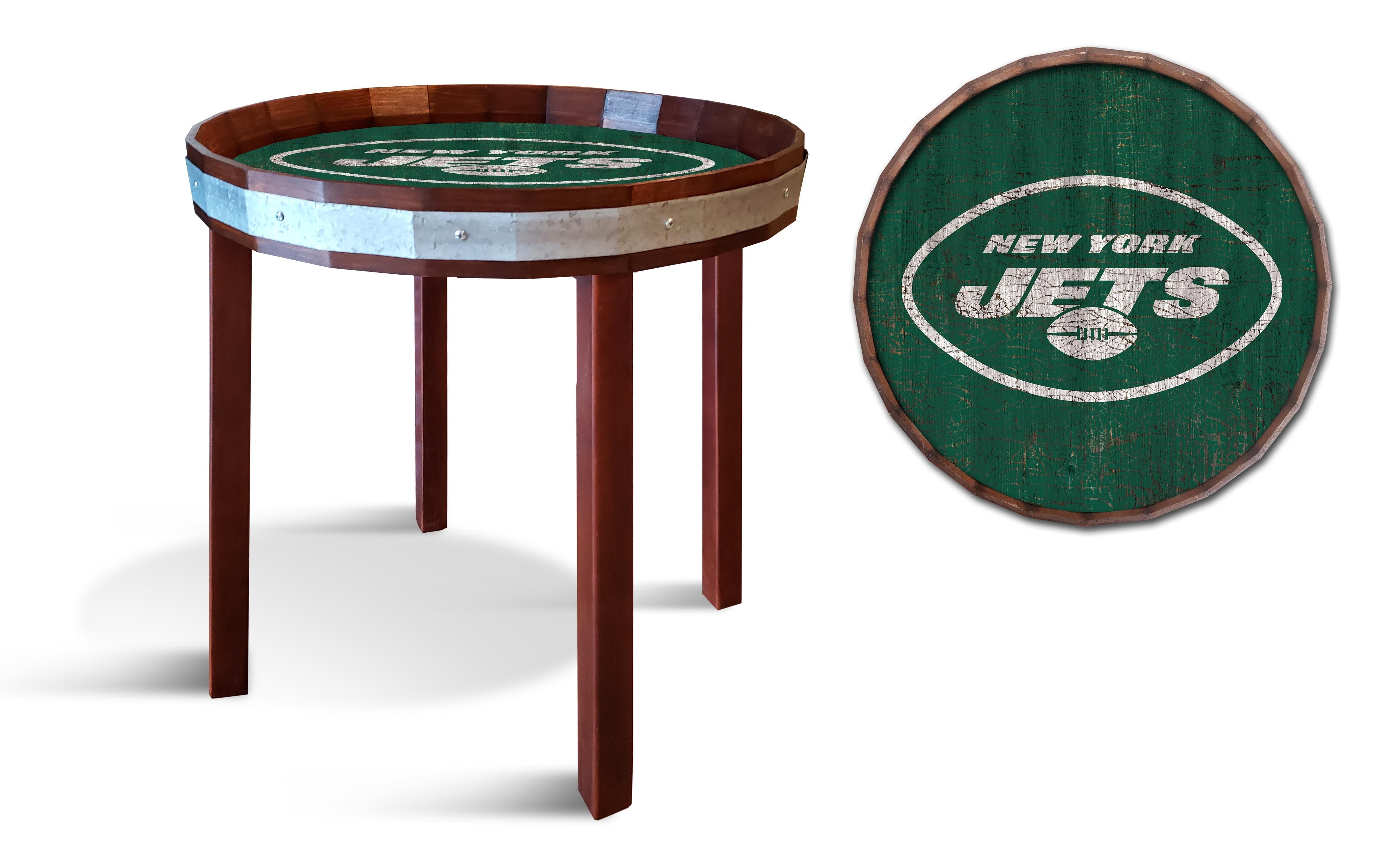 New York Jets Barrel Top Side Table – Fan Creations GA