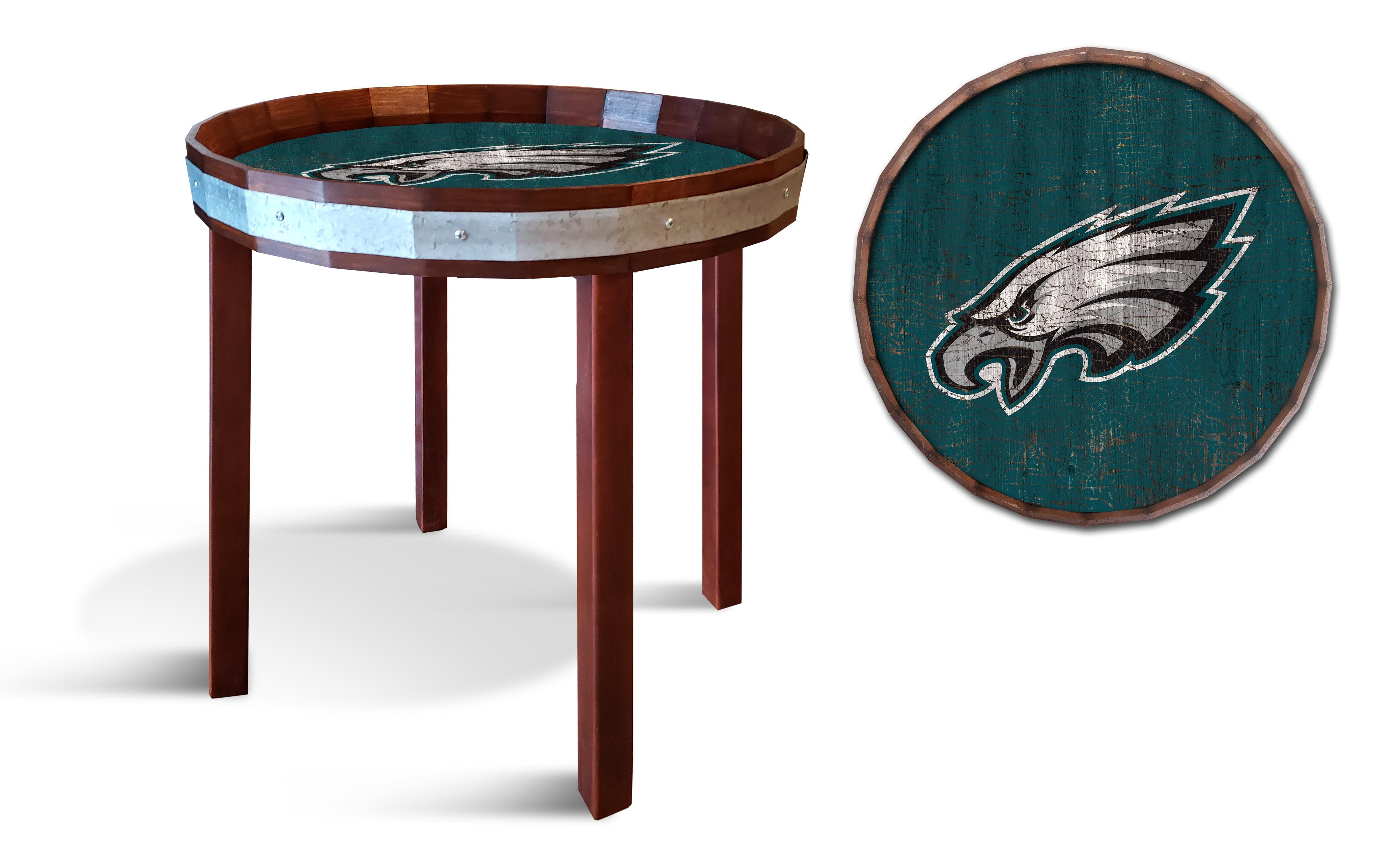 Philadelphia Eagles Barrel Top Side Table – Fan Creations GA