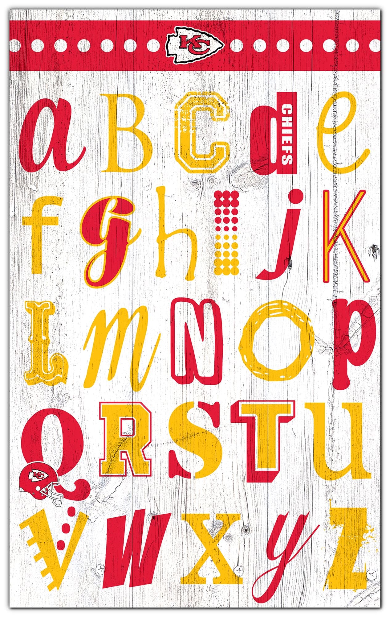 Kansas City Chiefs Alphabet Sign 11x19 – Fan Creations GA