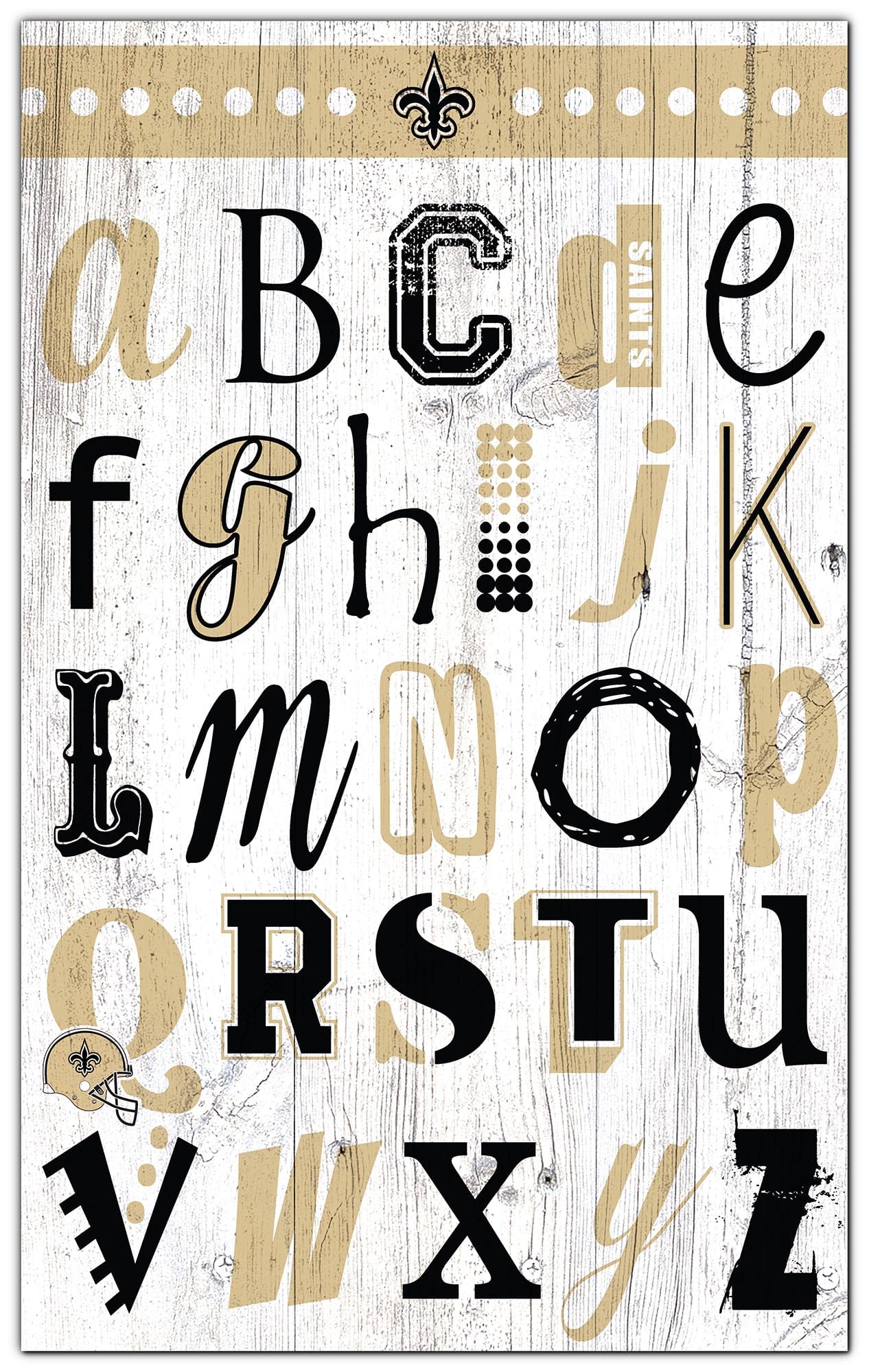 New Orleans Saints Alphabet Sign 11x19 – Fan Creations GA