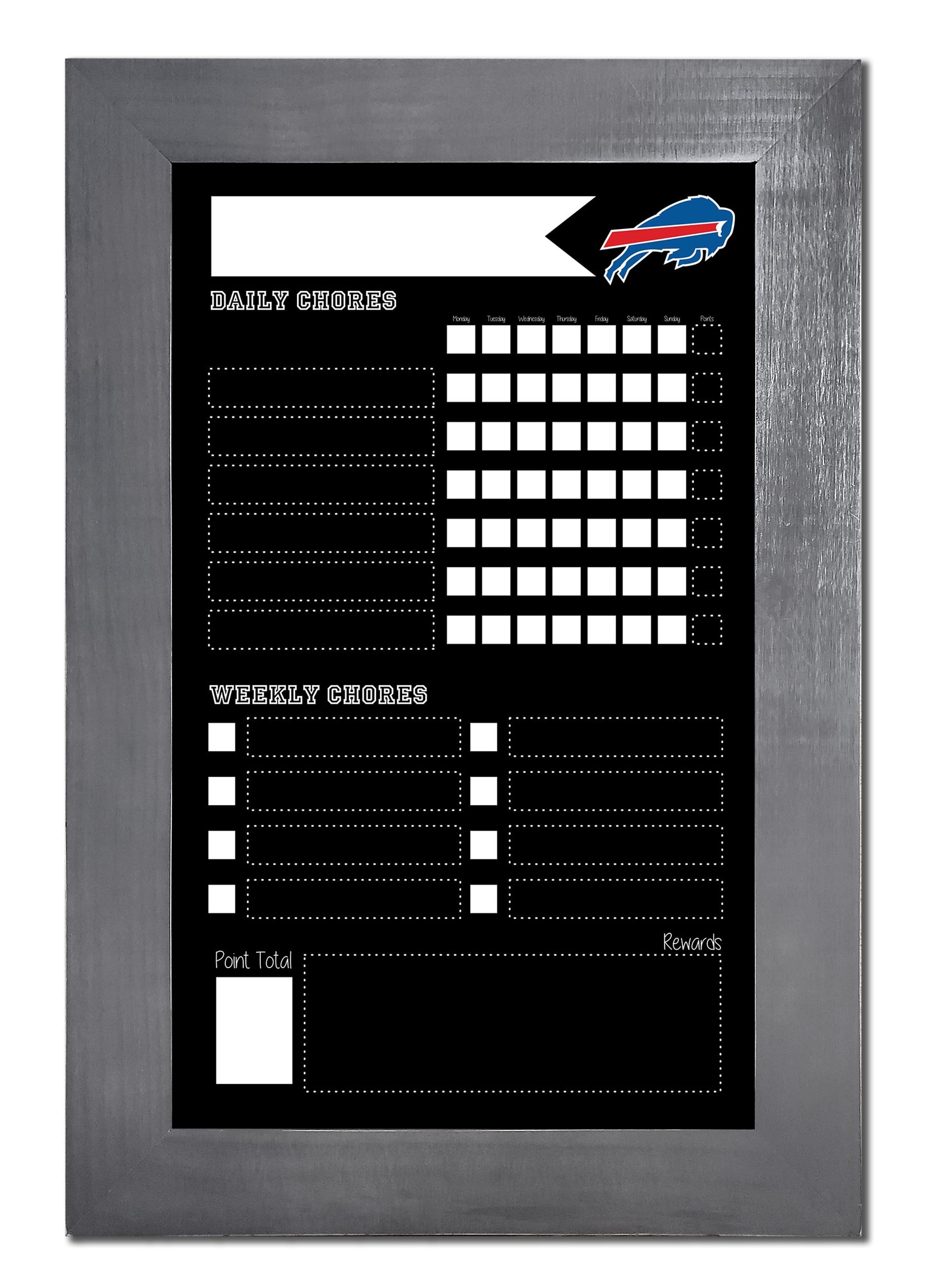Buffalo Bills Chore Chart Chalkboard 11x19 With Frame – Fan Creations GA
