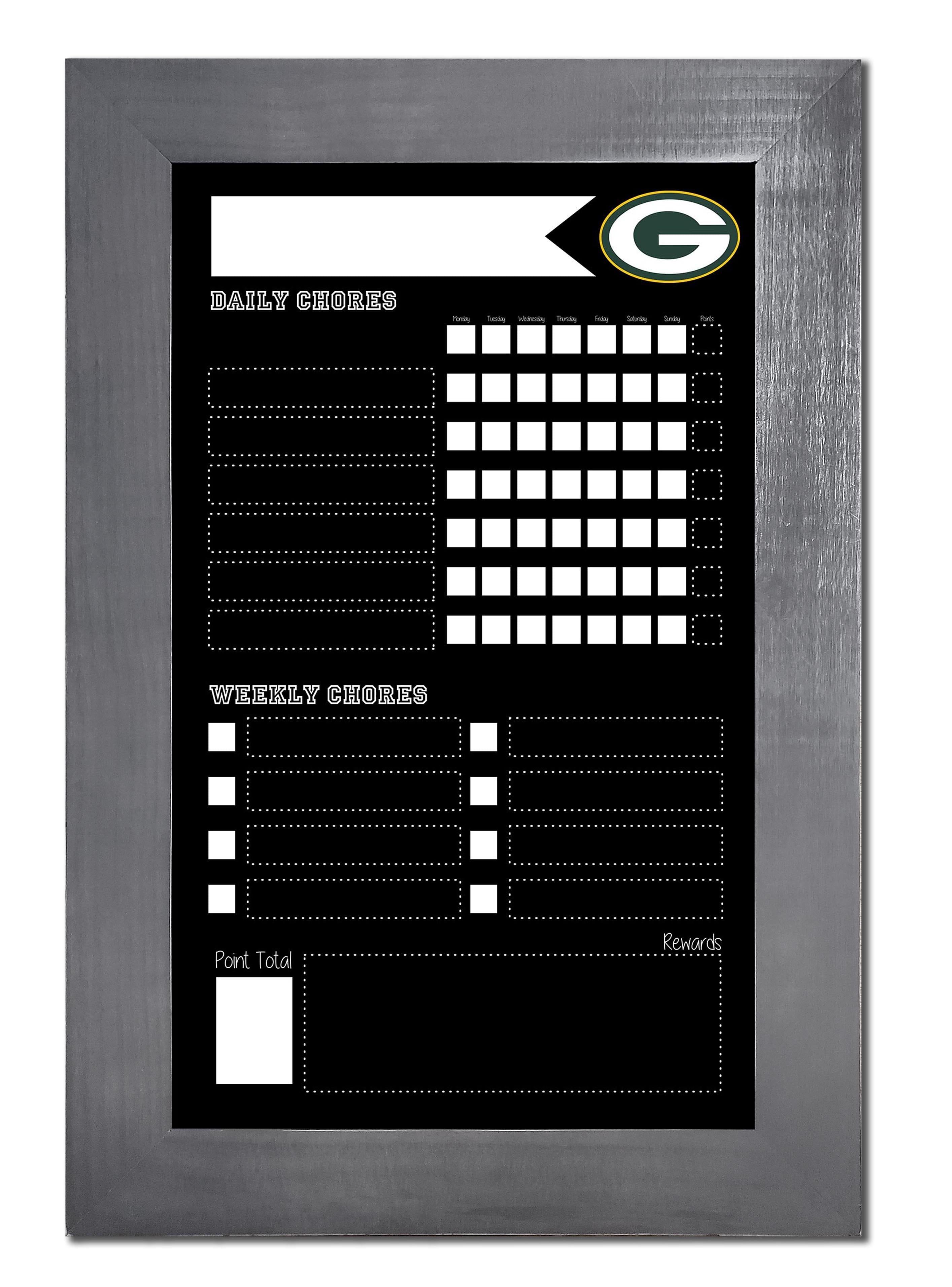Green Bay Packers Chore Chart Chalkboard 11x19 With Frame – Fan ...