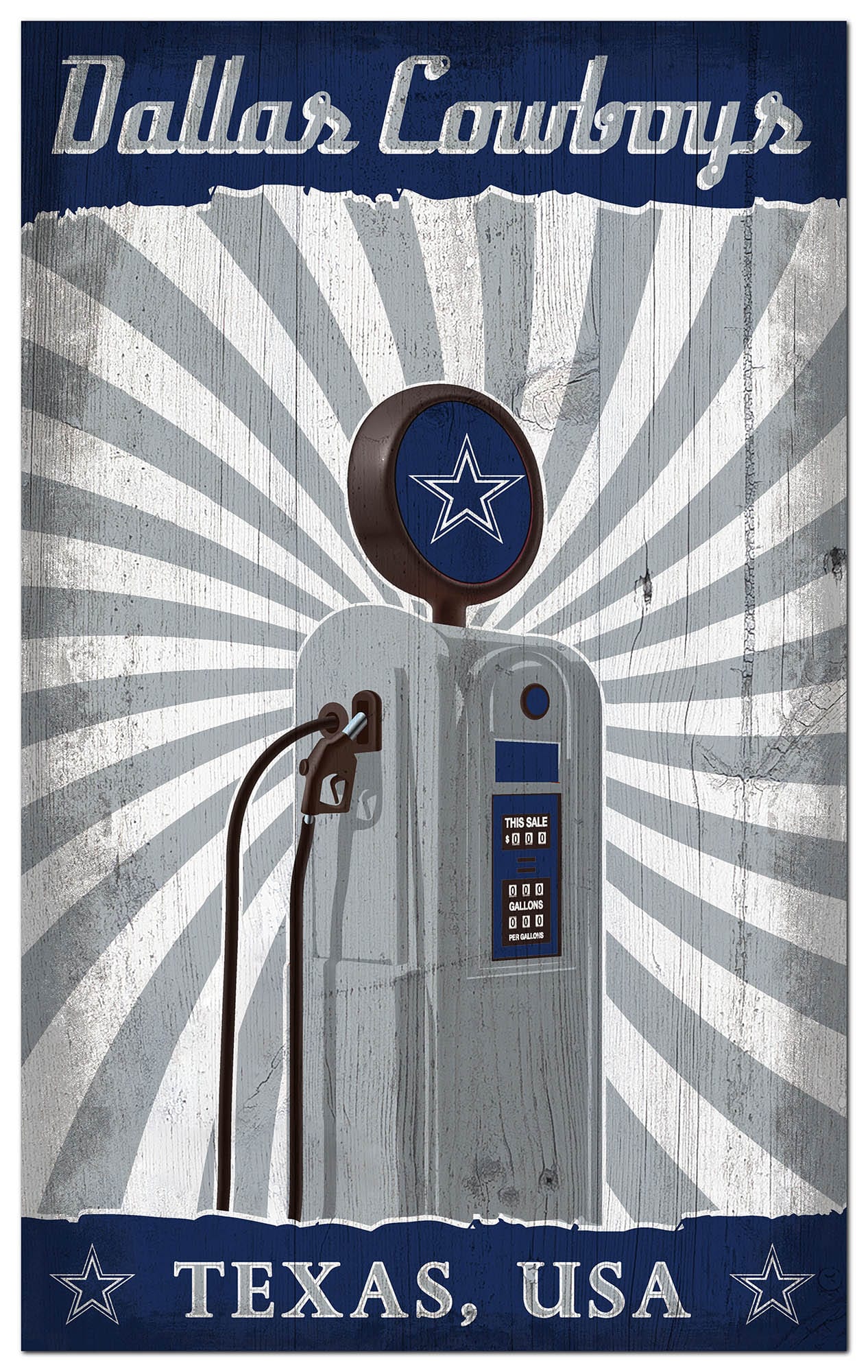 Dallas Cowboys Retro Pump Location 11x19 – Fan Creations GA