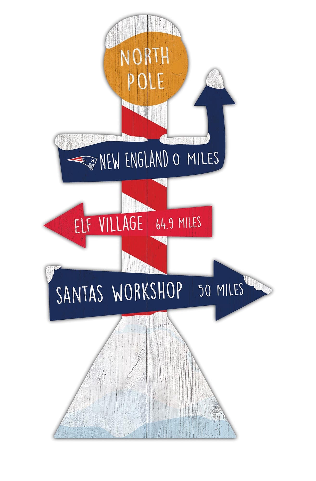 New England Patriots Directional North Pole – Fan Creations GA