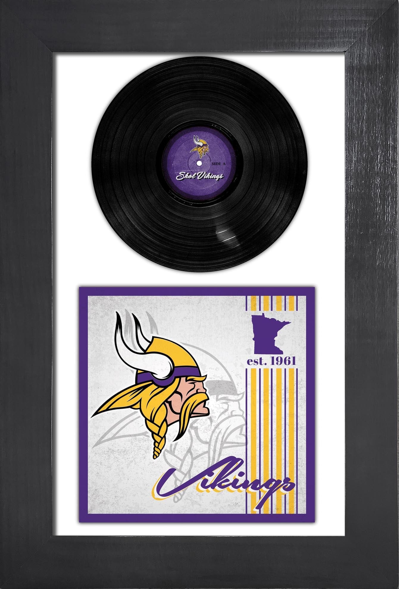 Minnesota Vikings 3 Piece Classic Album & Vinyl In Frame – Fan Creations GA