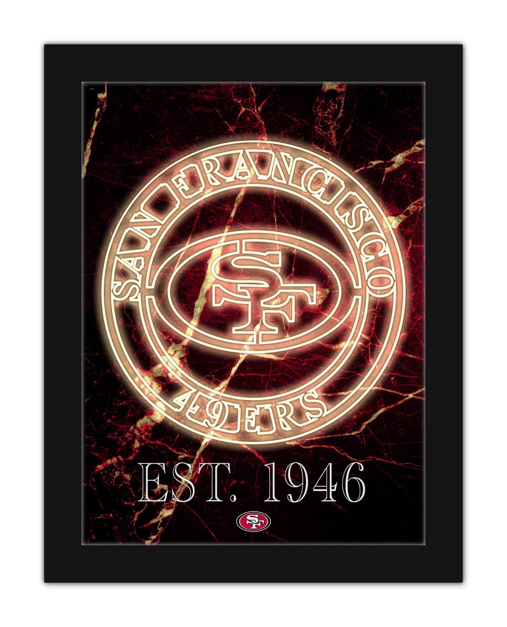San Francisco 49ers Neon Circle Logo 12x16 – Fan Creations GA