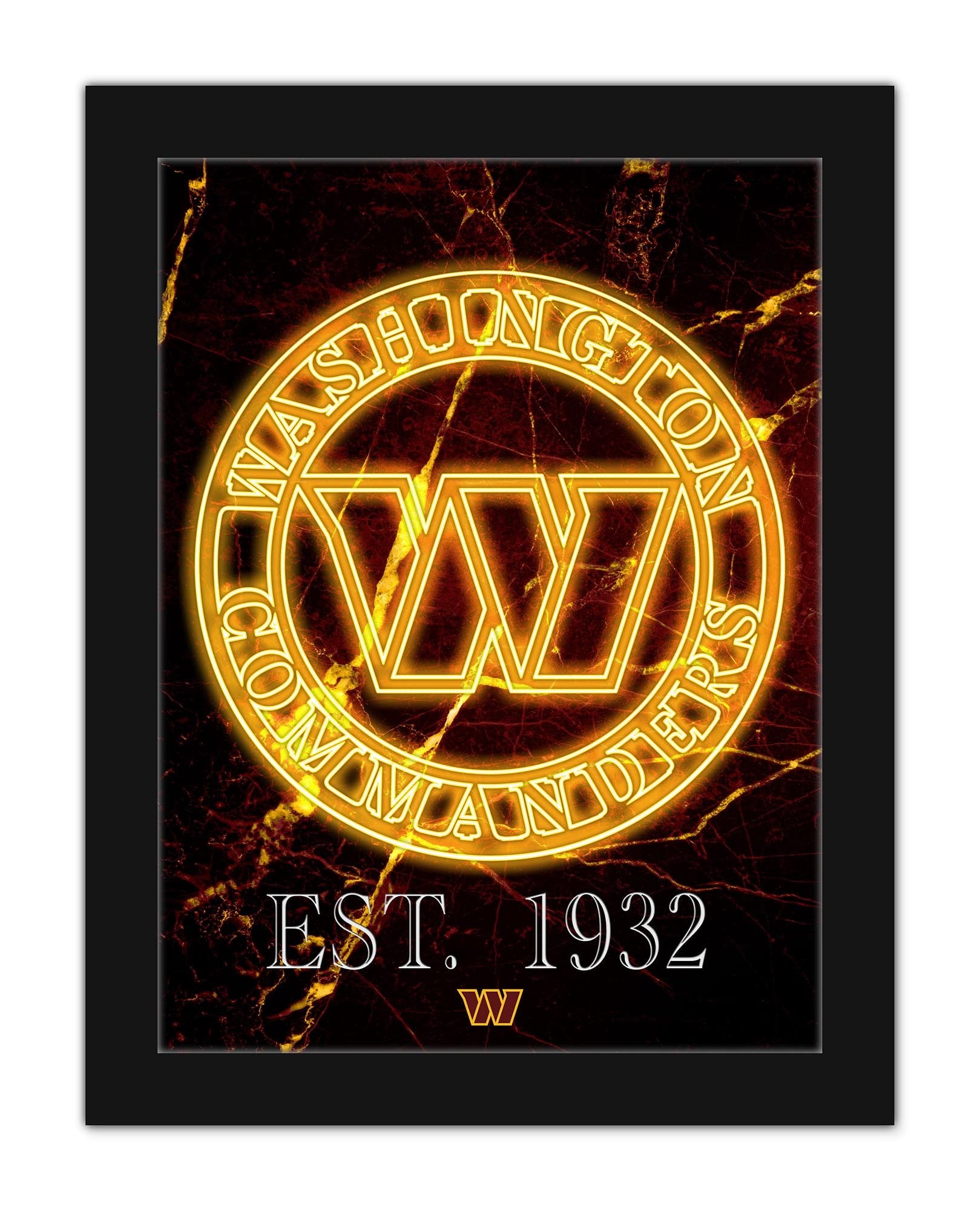 Washington Commanders Neon Circle Logo 12x16 – Fan Creations GA