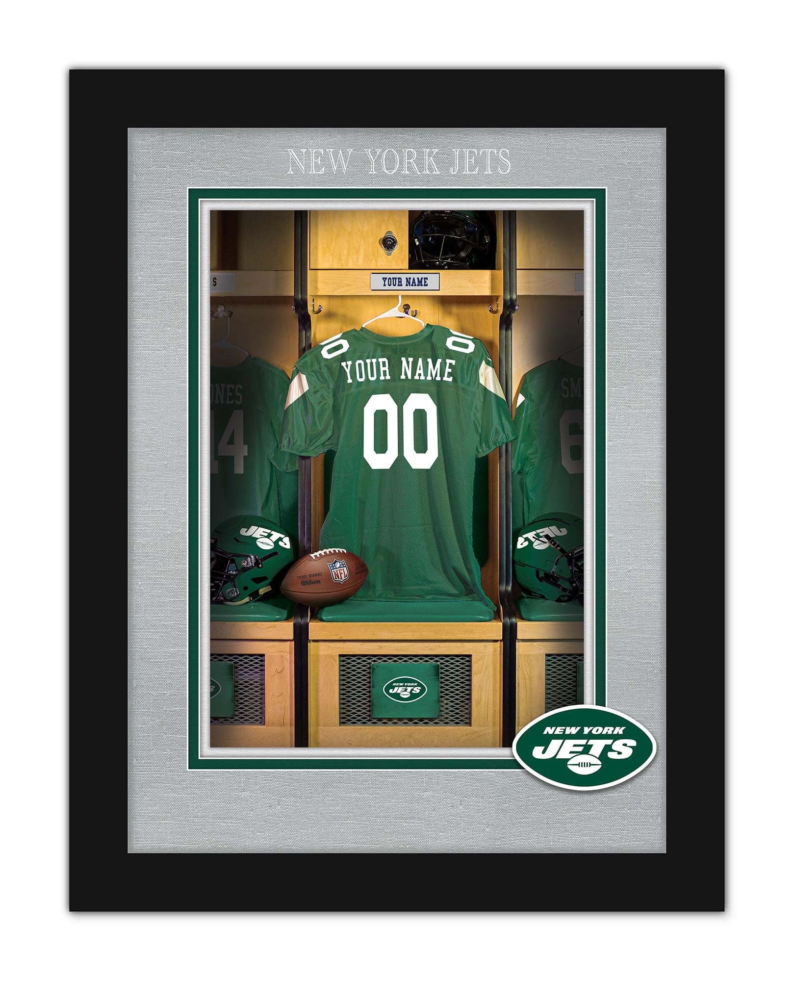 New York Jets Locker Room Single Jersey 12x16 – Fan Creations GA