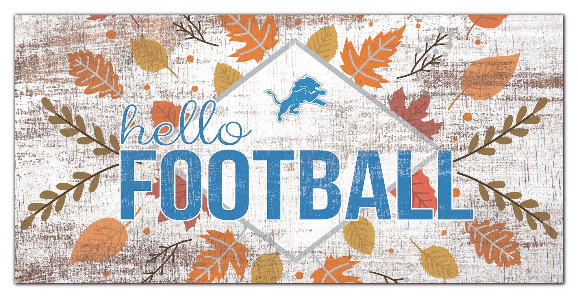 Detroit Lions Hello Football 6x12 – Fan Creations GA