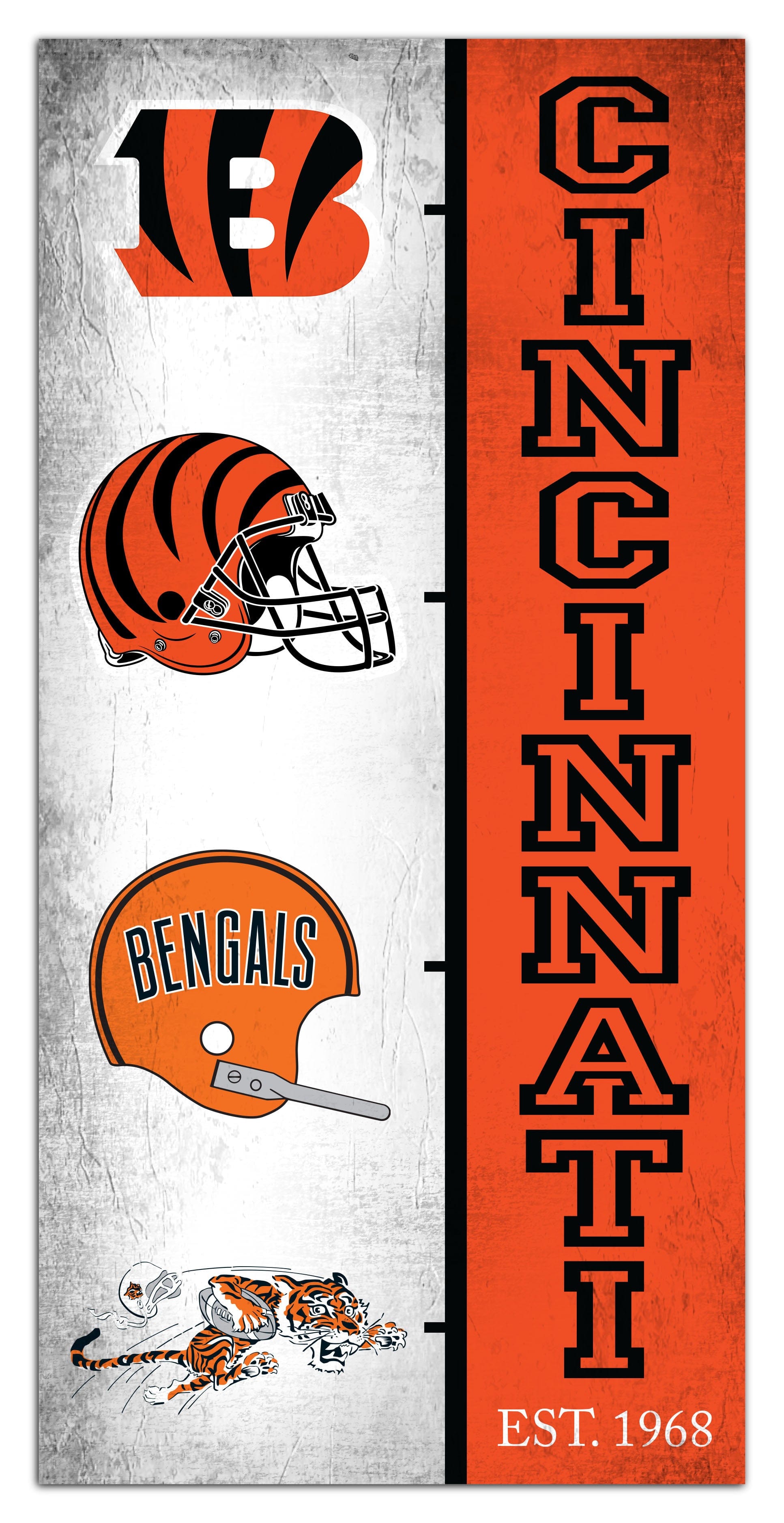 Cincinnati Bengals Team Logo Progression 6x12 – Fan Creations GA