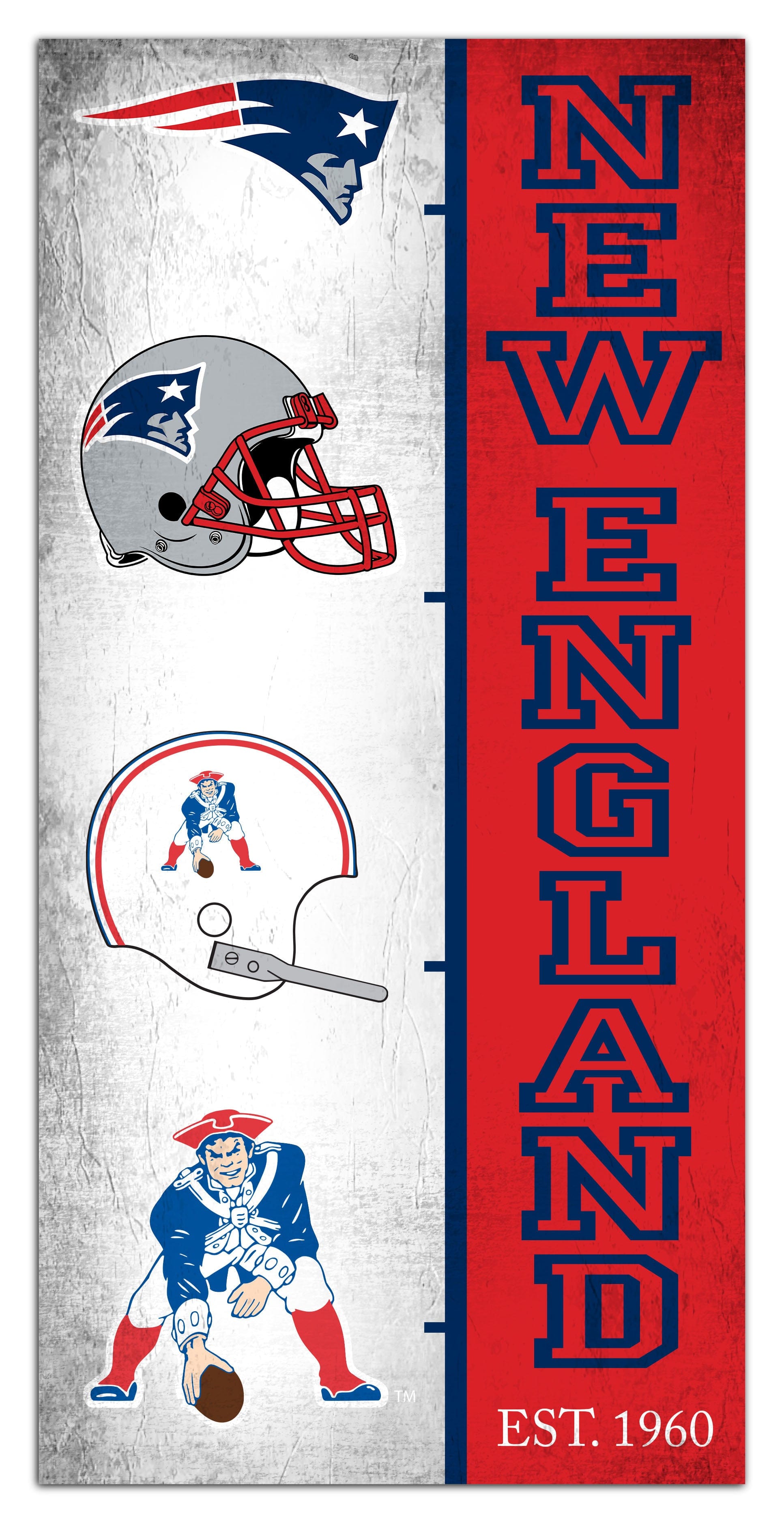 fan creations New England Patriots Team Logo Progression 6x12 Outlet ...