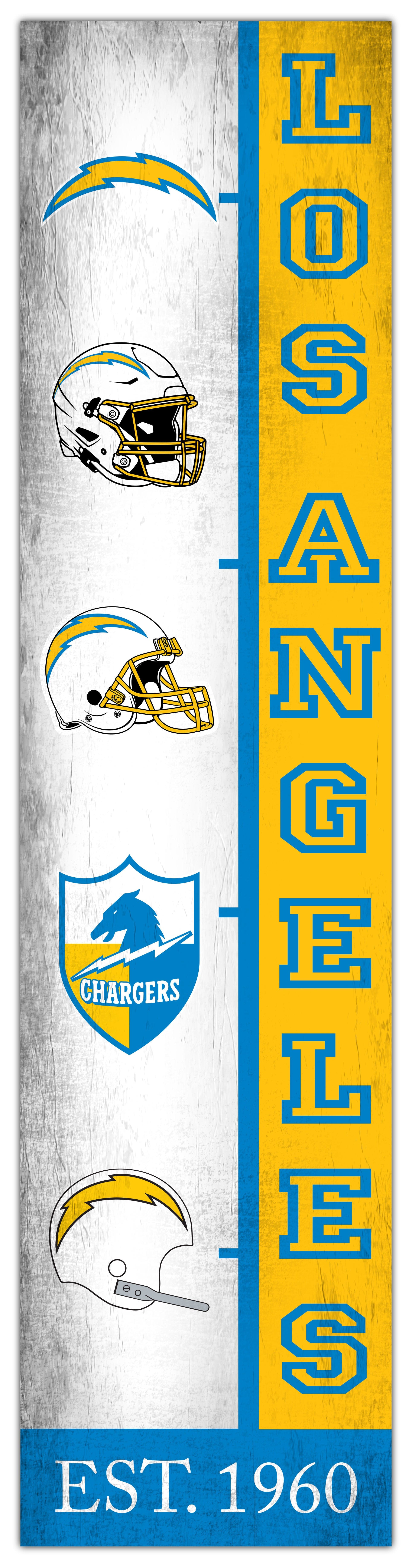 Los Angeles Chargers Team Logo Progression 6x24 – Fan Creations GA