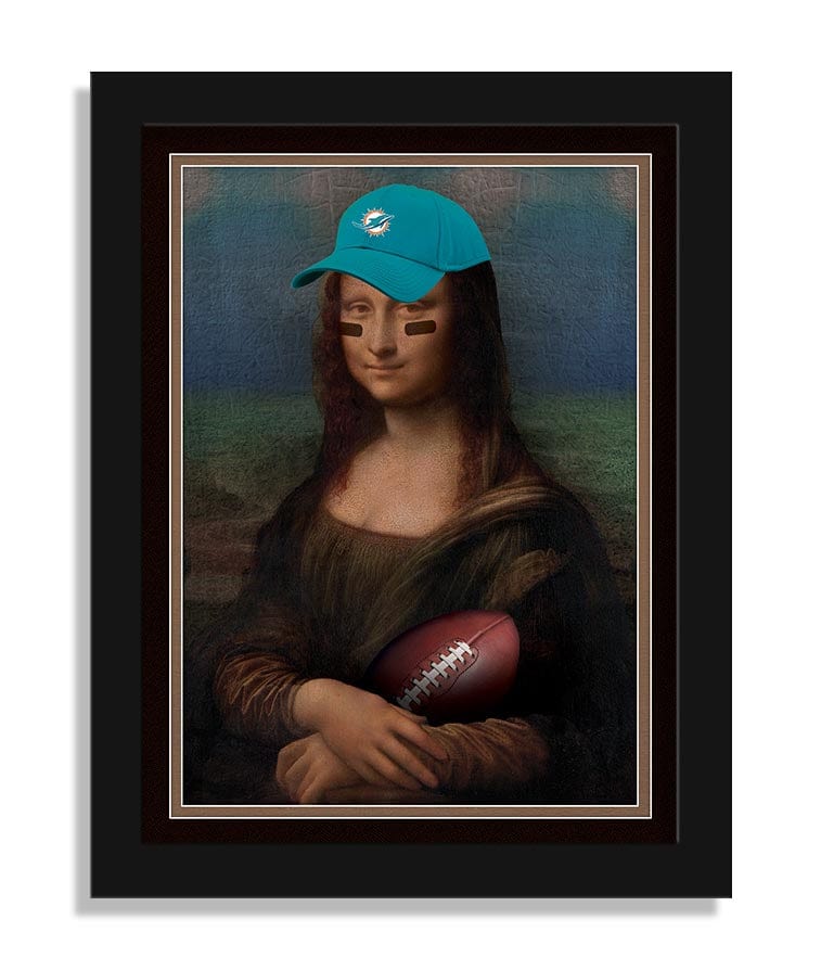 Miami Dolphins Mona Lisa Fan 12x16 – Fan Creations GA