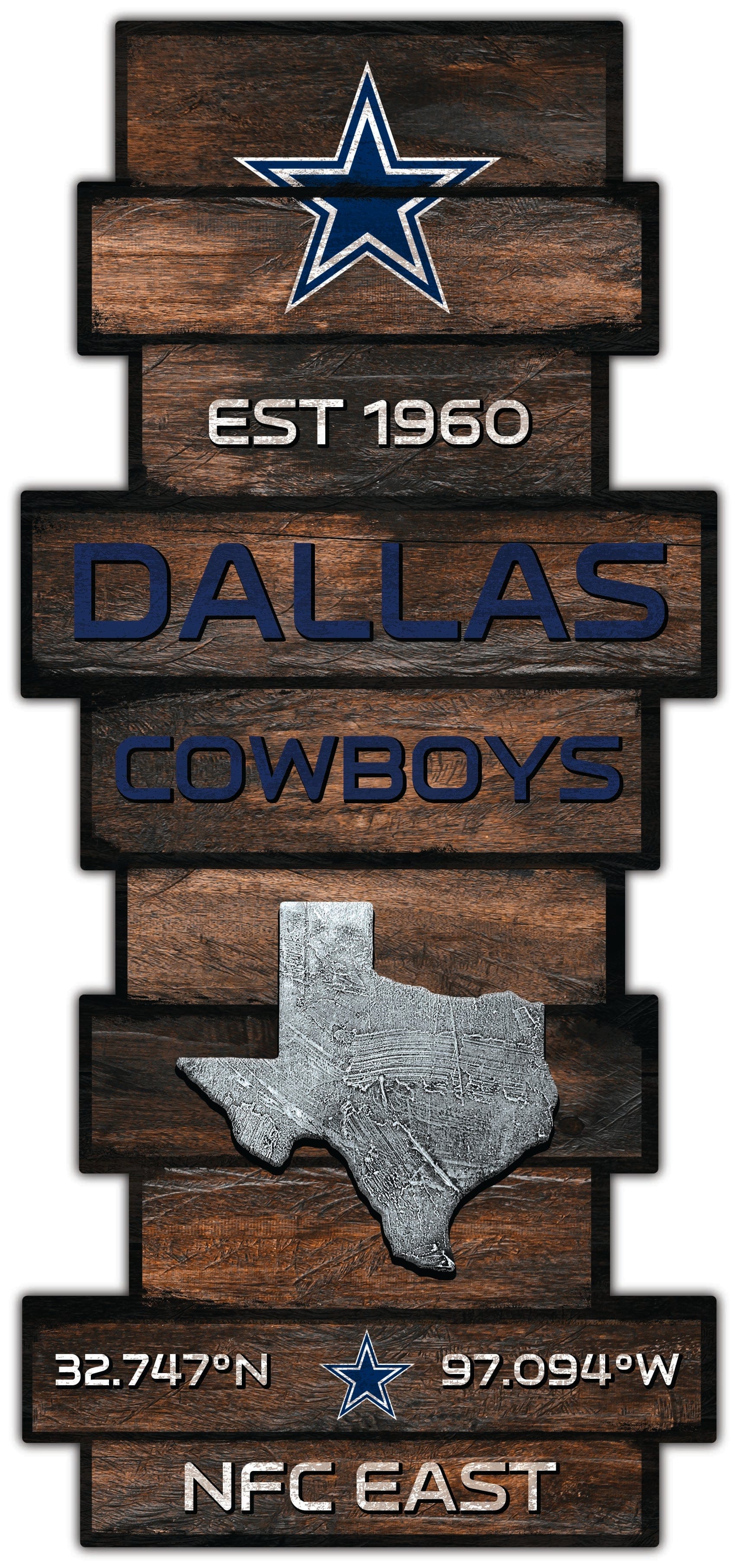 Dallas Cowboys Wood Celebration Stack 24" Sign – Fan Creations GA