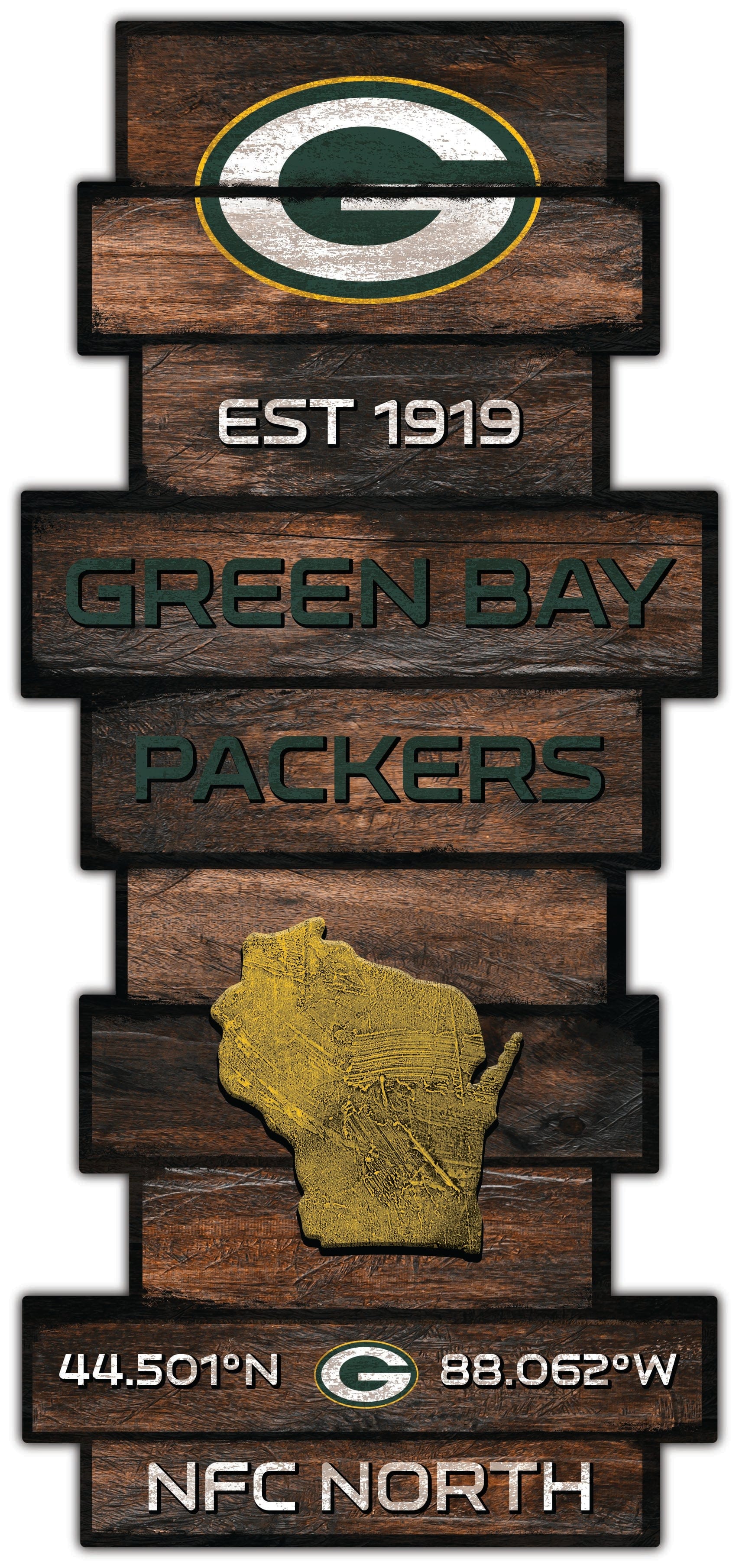 Green Bay Packers Wood Celebration Stack 24" Sign – Fan Creations GA