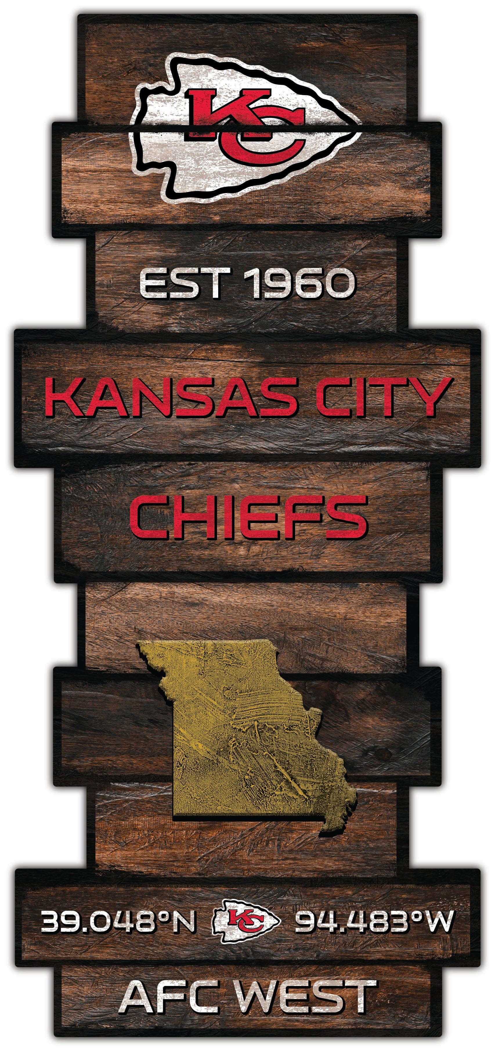 Kansas City Chiefs Wood Celebration Stack 24" Sign – Fan Creations GA