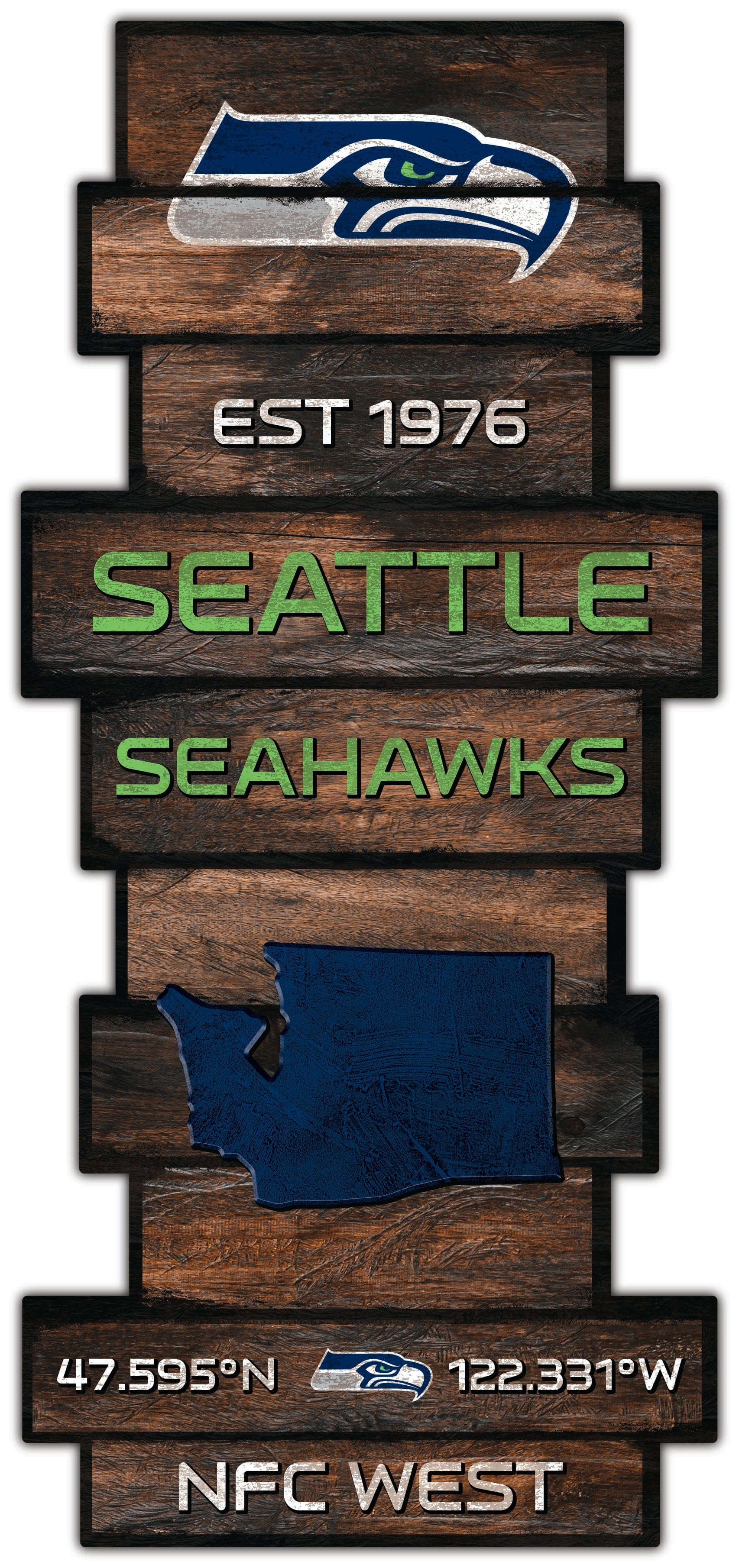 Seattle Seahawks Wood Celebration Stack 24" Sign – Fan Creations GA