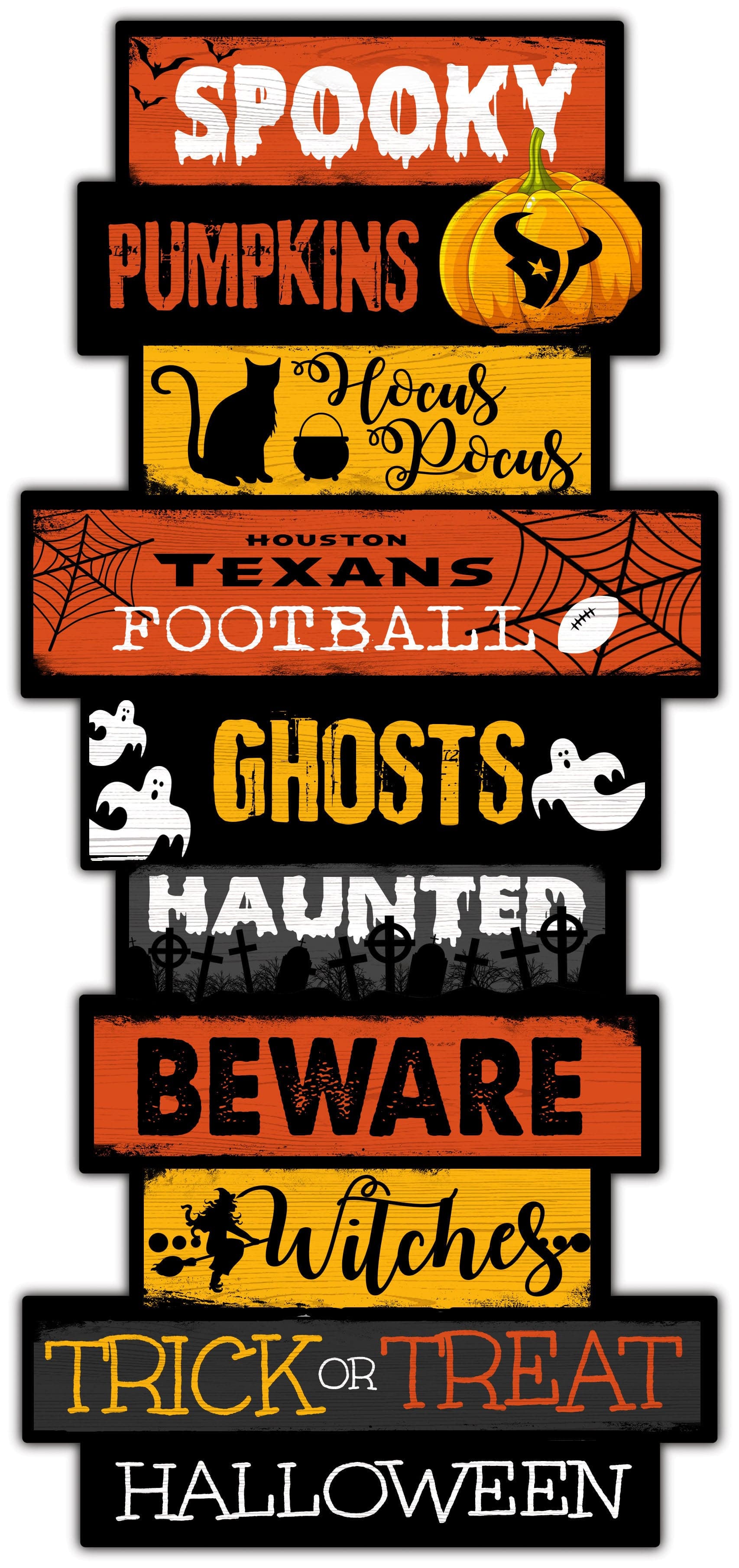 Houston Texans Halloween Celebration Stack 24" Sign – Fan Creations GA
