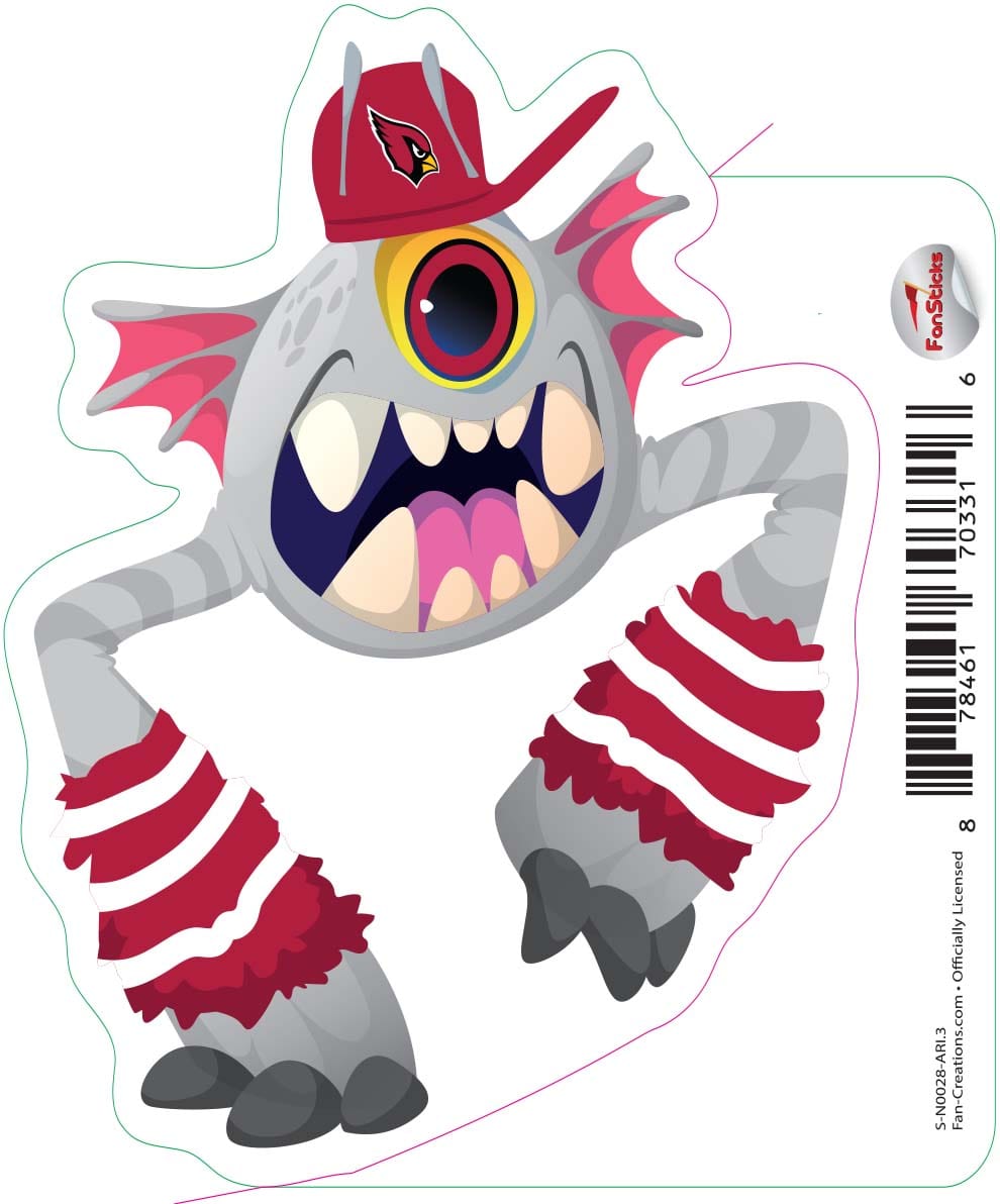 Arizona Cardinals 3in Decal Cyclone Monster – Fan Creations GA
