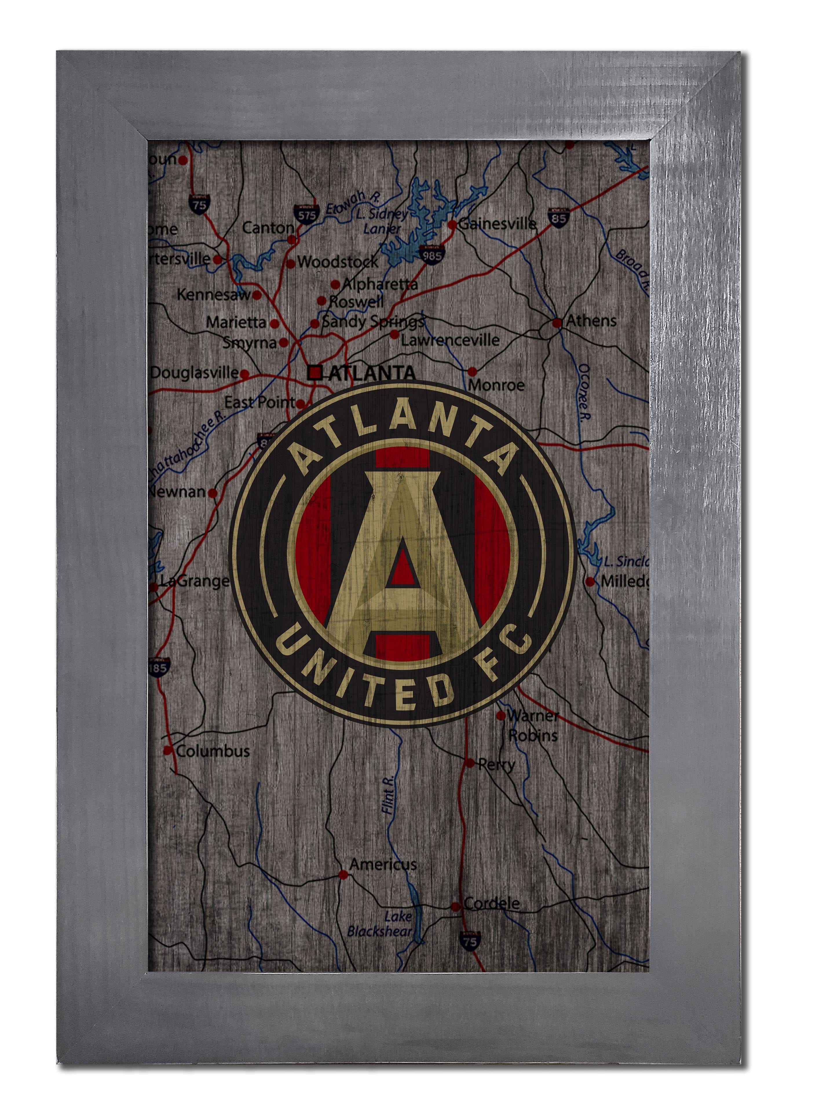 Atlanta United City Map 11x19 Framed – Fan Creations GA