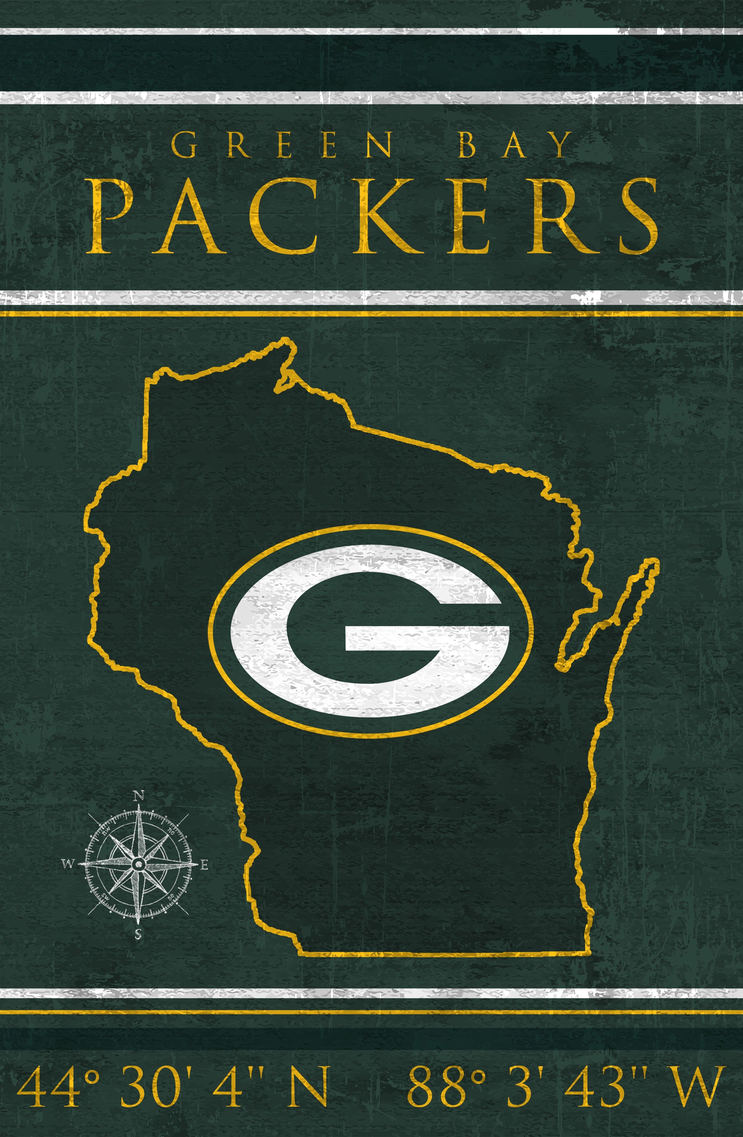 Green Bay Packers Coordinates 17x26 – Fan Creations GA