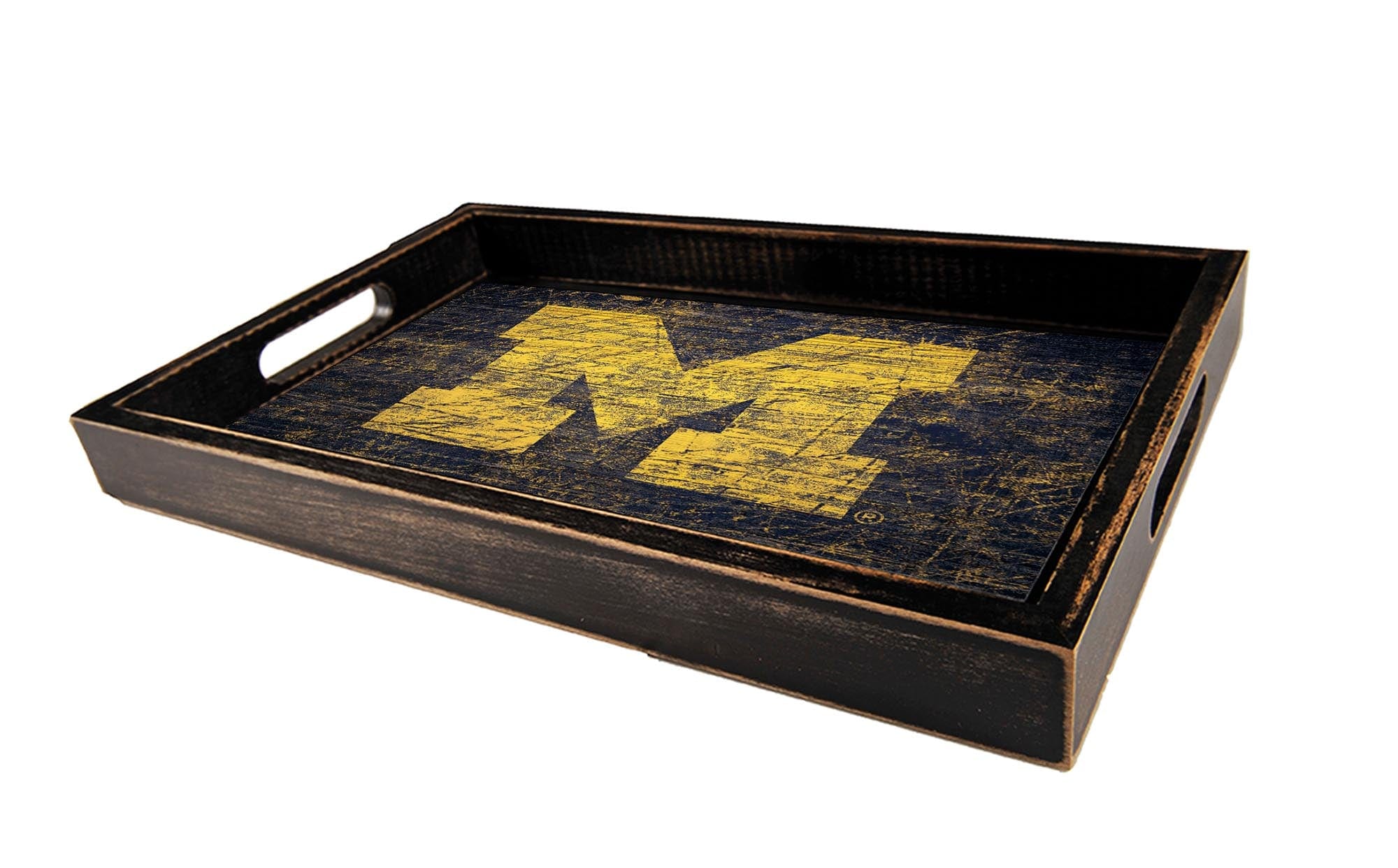Michigan Distressed Team Tray With Team Colors – Fan Creations GA