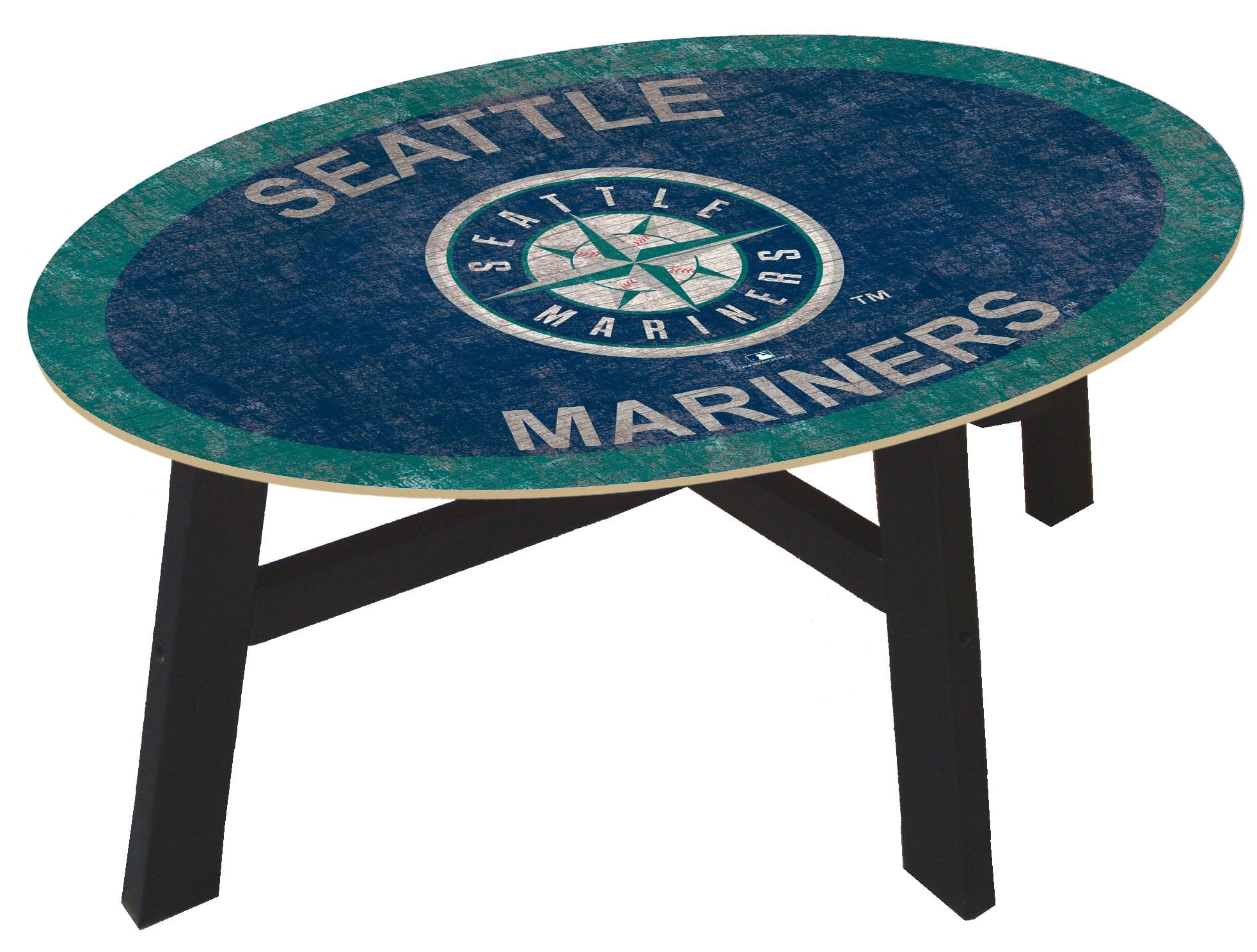 Seattle Mariners Distressed Wood Coffee Table With Team Colors – Fan ...