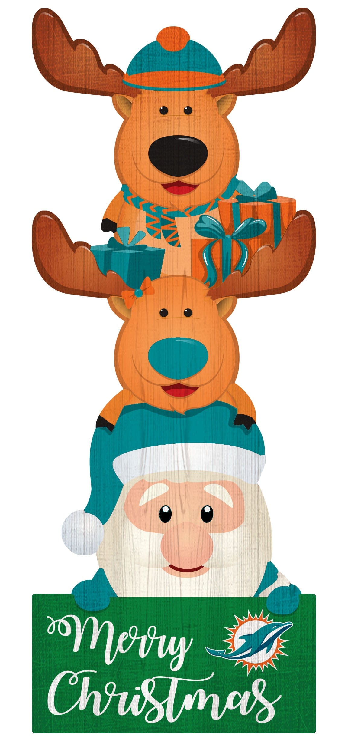 Miami Dolphins Santa Stack 31in Leaner – Fan Creations GA