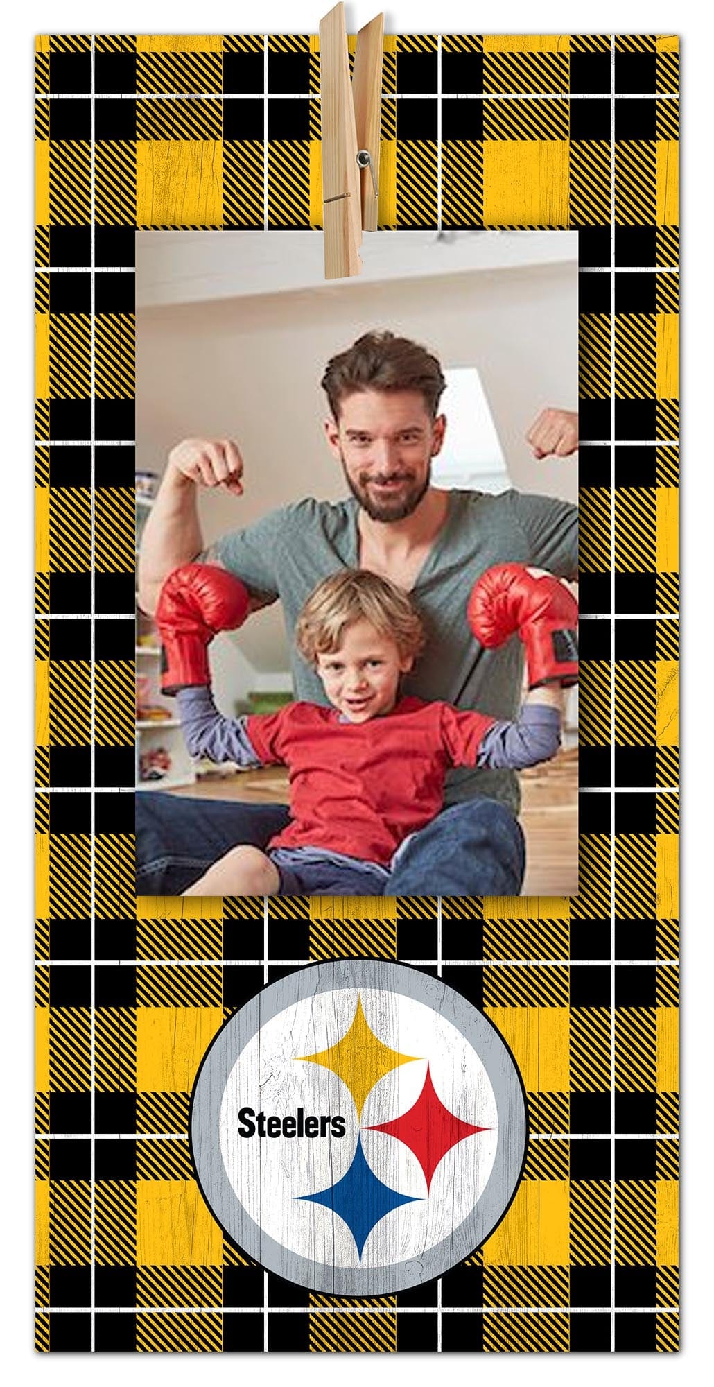 Pittsburgh Steelers Logo Pattern Clothespin 6x12 – Fan Creations GA